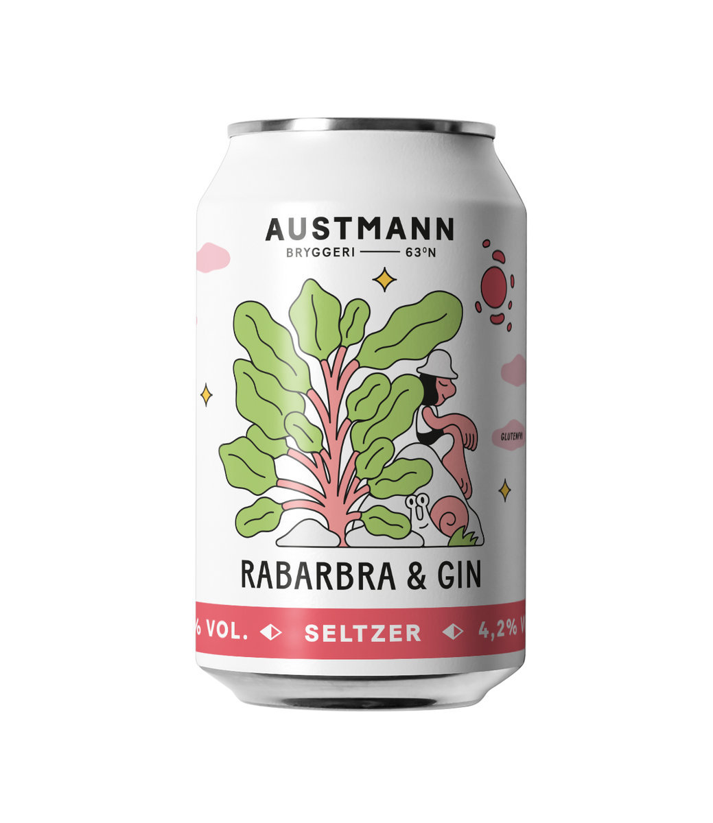 Rabarbra&Gin Seltzer (12*33xl bx) – Austmann Bryggeri AS